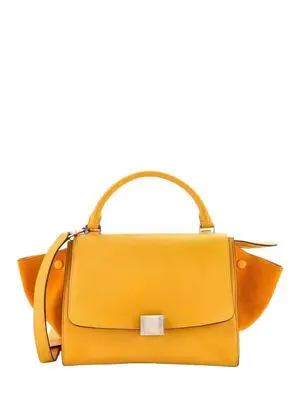 Celine Trapeze Bag Leather Small Satchel - Yellow