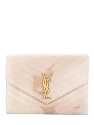 Saint Laurent Classic Monogram Envelope Wristlet - Neutrals