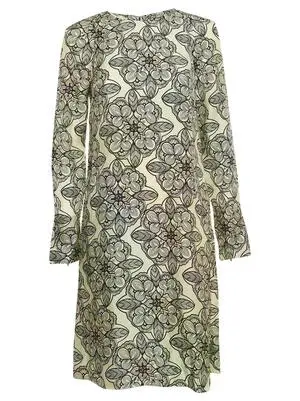 Marni Floral-print Long-sleeve Dress - Neutrals