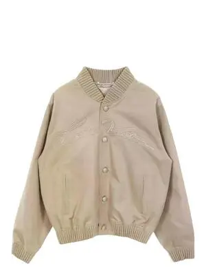 LOUIS VUITTON Embroidered-logo Bomber Jacket - Neutrals