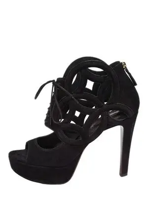 LOUIS VUITTON 120mm Cut-out Heeled Sandals - Black