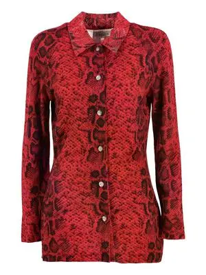 Gianfranco Ferre Snakeskin-print Shirt - Red