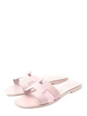 Hermès Oran Leather Sandals - Pink