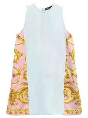 VERSACE 2010s Medusa-Print Denim Dress