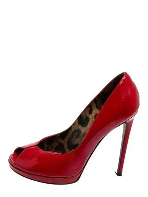 Dolce & Gabbana 110mm Patent Peep-toe Heels - Red