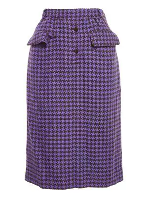 VALENTINO Houndstooth Lambswool Skirt
