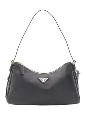 Prada Aimée Leather Shoulder Bag - Black