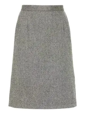 VALENTINO 1990s Interwoven-Design Wool Skirt