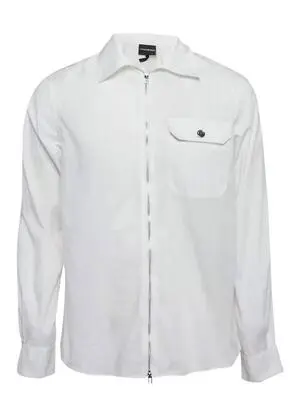 Emporio Armani Zip-up Pocket Shirt - White