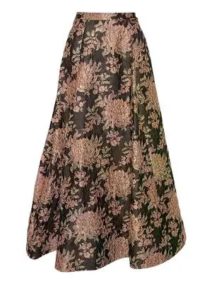 Alice + Olivia Floral-jacquard Maxi Skirt - Brown
