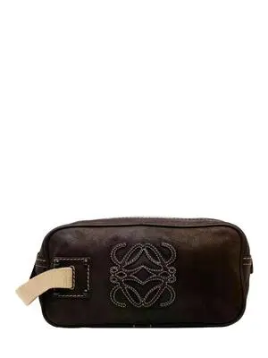 Loewe 2007 Anagram Nubuck Clutch Bag - Brown