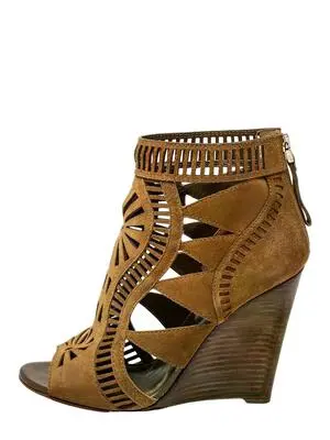 SERGIO ROSSI 105mm Laser-Cut Wedge Boots