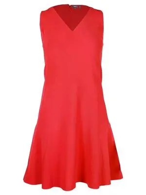 Theory V-neck Sleeveless Mini Dress - Red