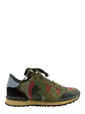 Valentino Garavani Rockrunner Camouflage-print Sneakers - Green