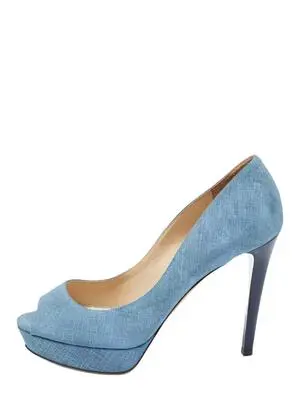 JIMMY CHOO 125mm Platform Heeled Pumps - Blue