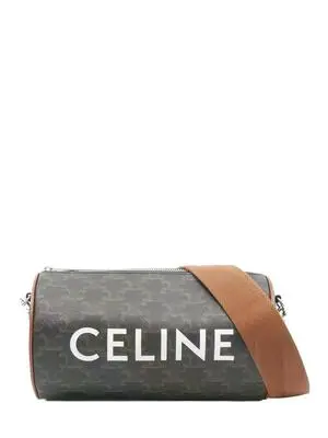 Celine Triomphe Monogram Cylindrical Shoulder Bag - Brown
