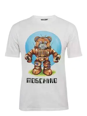 Moschino Teddy-print Cotton T-shirt - White