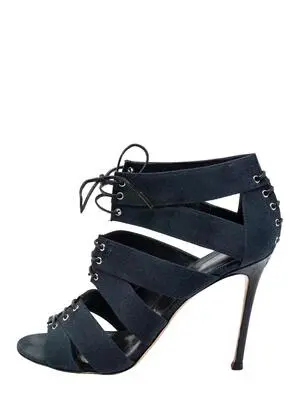 GIANVITO ROSSI 110mm Lace-up Strappy Sandals - Blue