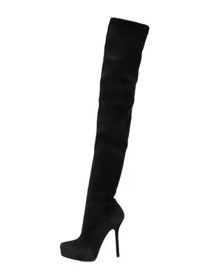 Gucci 135mm Suede Over-the-knee Boots - Black