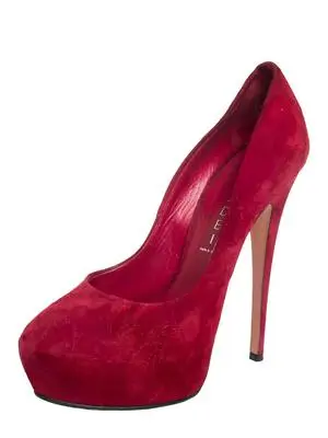 Casadei 140mm Suede Heeled Pumps - Red