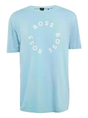 BOSS Logo-print Cotton T-shirt - Blue
