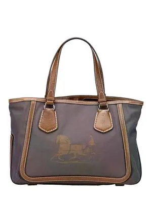 Celine 2007 Canvas Carriage Tote Bag - Brown