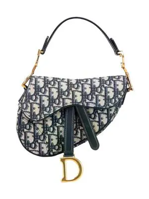 Dior 2019 Mini Oblique Canvas Saddle Bag - Blue