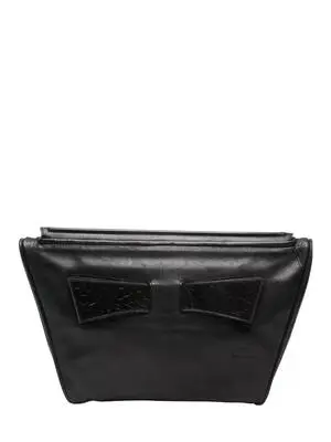 Versace 1980s Leather Clutch Bag - Black