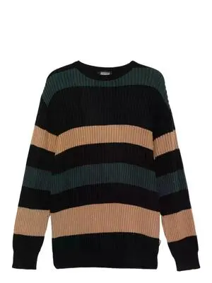 Gianfranco Ferre 1997 Striped Ribbed Sweater - Black