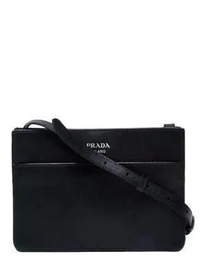 Prada Mini Leather Shoulder Bag - Black