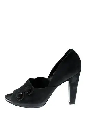 SERGIO ROSSI 105mm Peep-toe Suede Pumps - Black