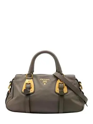 Prada Soft Calfskin Shopping Satchel - Grey
