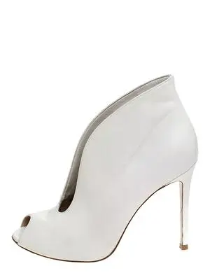 GIANVITO ROSSI 100mm Leather Heeled Boots - White