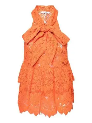 GANNI Lace Tiered Top - Orange
