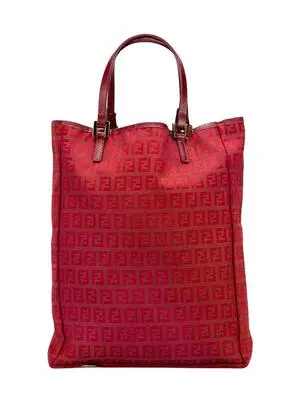 Fendi 2000-2010 Zucchino Canvas Tote Bag - Red