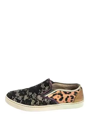 Dolce & Gabbana Mix-print Slip-on Sneakers - Black