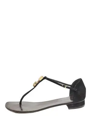 GIUSEPPE ZANOTTI Leather Crystal-embellished Sandals - Black