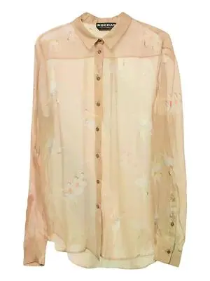 Rochas 2015 Silk Floral Shirt - Neutrals