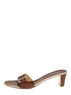 GIUSEPPE ZANOTTI 60mm Buckle-detail Leather Sandals - Brown