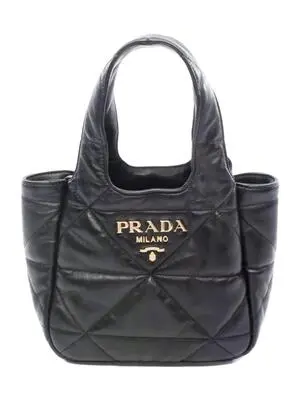 Prada 2010s Nappa Quilted Handbag - Black