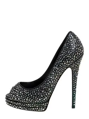 Casadei 140mm Crystal-embellished Pumps - Black