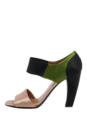Prada 2023 110mm Satin Block-heel Sandals - Black