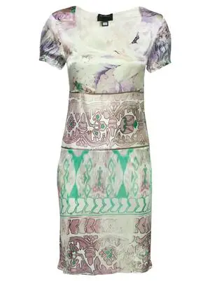 Roberto Cavalli Mix-print Midi Dress - White