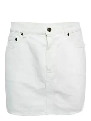 Saint Laurent Denim Mini Skirt - White