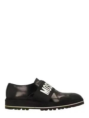 Moschino Logo-strap Loafers - Black