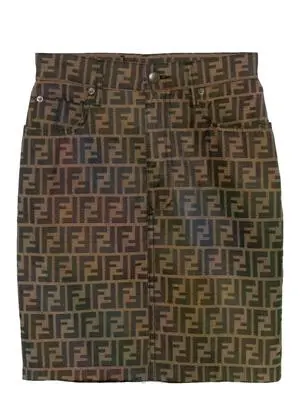 Fendi Zucca Skirt - Brown