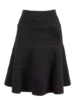 Alaïa Wool Midi Skirt - Black