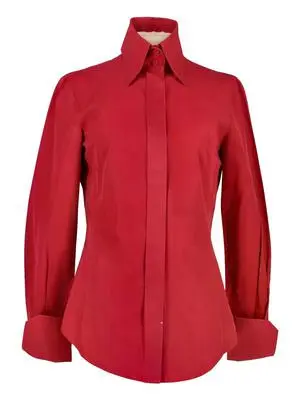 Gianfranco Ferre Folded-cuffs Cotton Shirt - Rosso