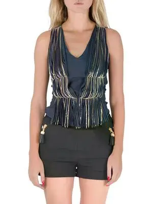 Philosophy Di Alberta Ferretti Chain-embellished Top - Blue