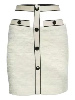 Maje Button-up Tweed Skirt - Neutrals